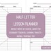 PRINTABLE Half Letter Weekly Lesson Planner, Great for Secondary ...