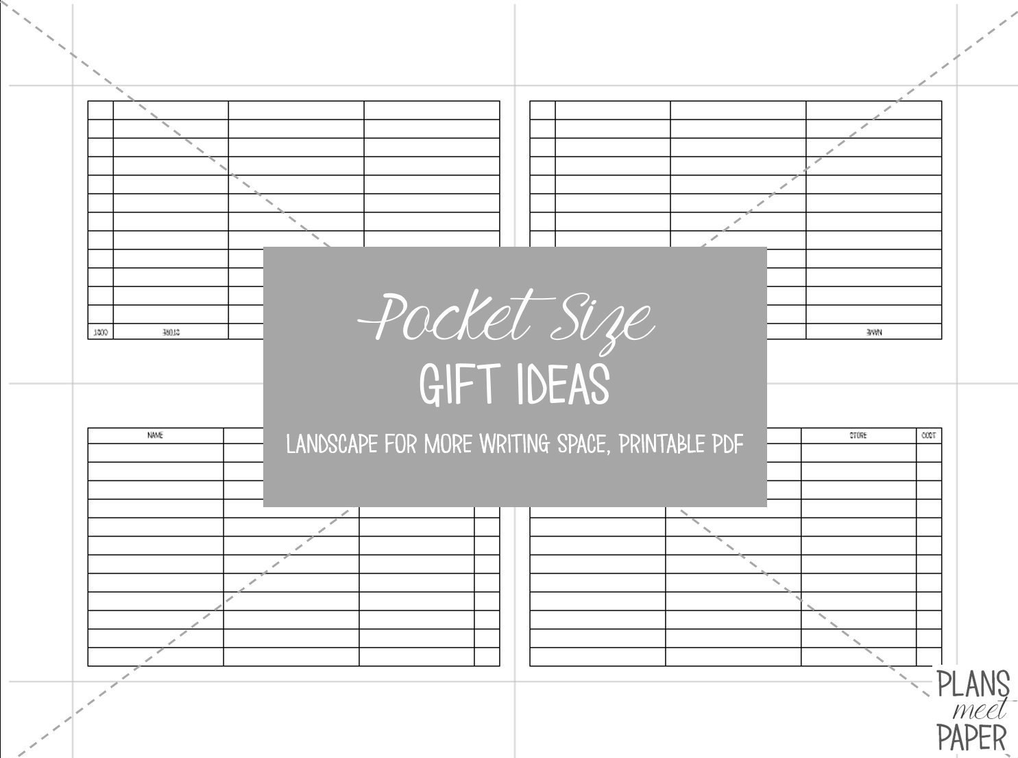 PRINTABLE Pocket Size Gift Ideas Tracker - Etsy