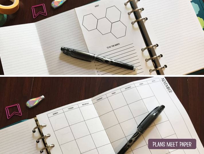 PRINTABLE Personal Fold-out Monthly Insert 12 Monthly Grids - Etsy