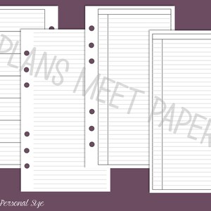 PRINTABLE Personal Size Planner Basics Insert Pack Clean - Etsy