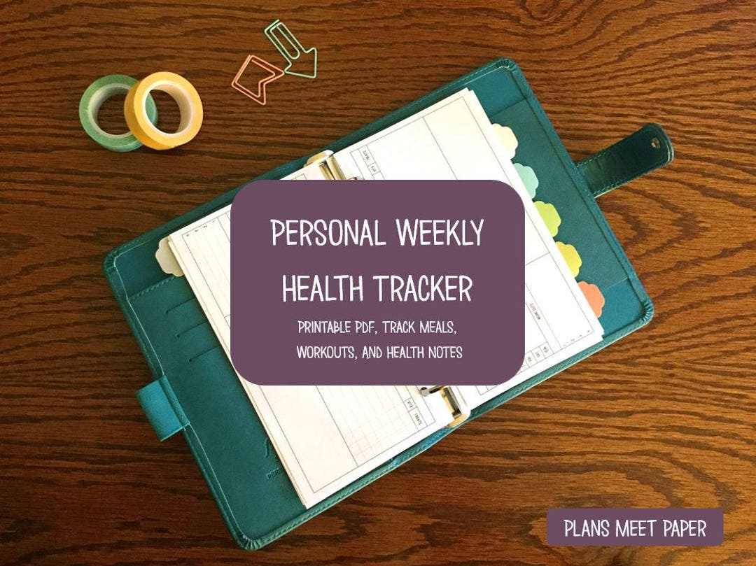 PRINTABLE Personal Weekly Health Tracker - Etsy