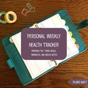 PRINTABLE Personal Weekly Health Tracker - Etsy