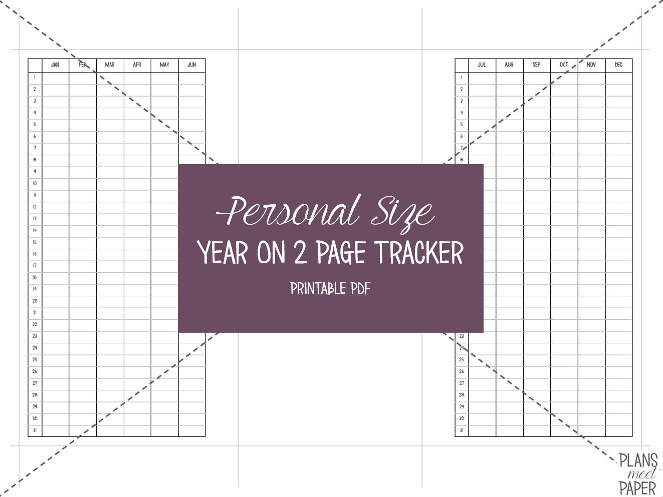 PRINTABLE Personal Year on 2 Page Tracker - Etsy