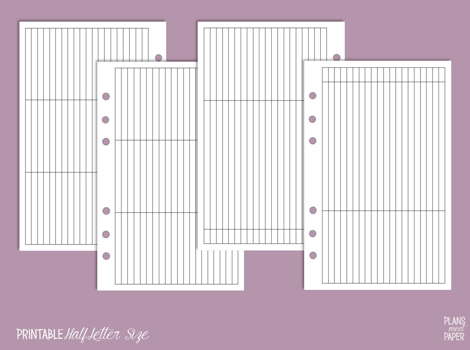 PRINTABLE Half Letter Size Planner Basics Insert Pack | Clean ...