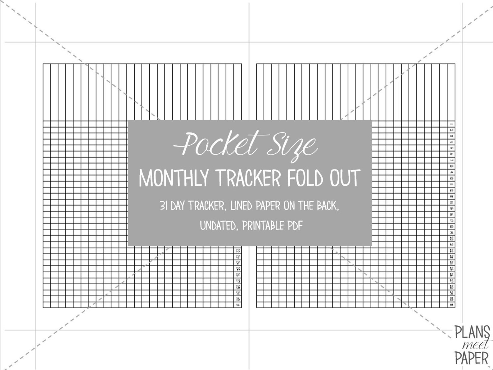 PRINTABLE Pocket Size Fold Out Monthly Habit Tracker, 31 Day Tracker ...