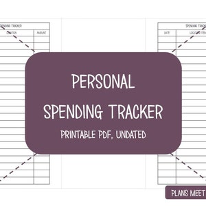 PRINTABLE Personal Spending Tracker - Etsy