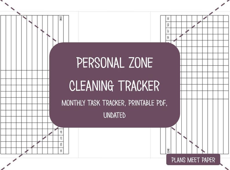 PRINTABLE Personal Zone Cleaning Monthly Tracker - Etsy