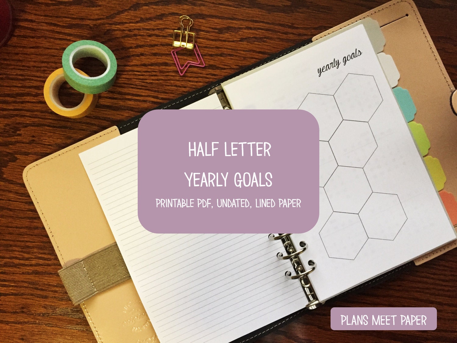PRINTABLE Half Letter Yearly Goals Insert - Etsy