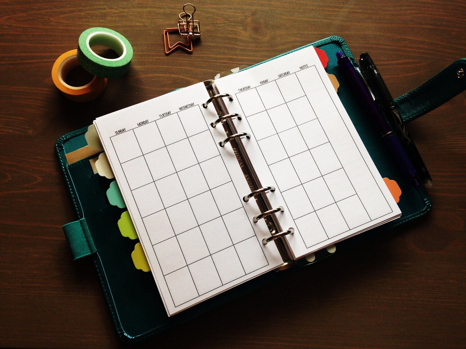 PRINTABLE Personal Month on Two Pages Insert, Undated, Includes Monthly ...