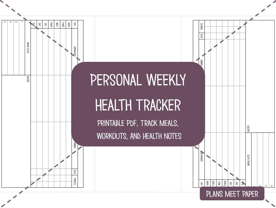 PRINTABLE Personal Weekly Health Tracker - Etsy