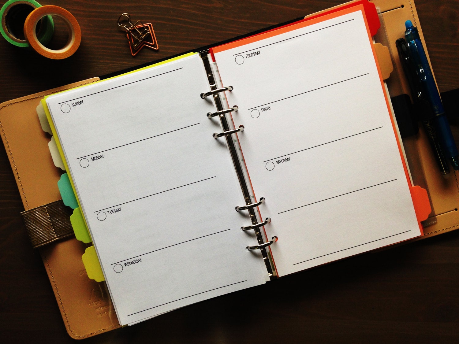 PRINTABLE Half Letter Horizontal Weekly Insert Week on 2 Pages Sunday ...