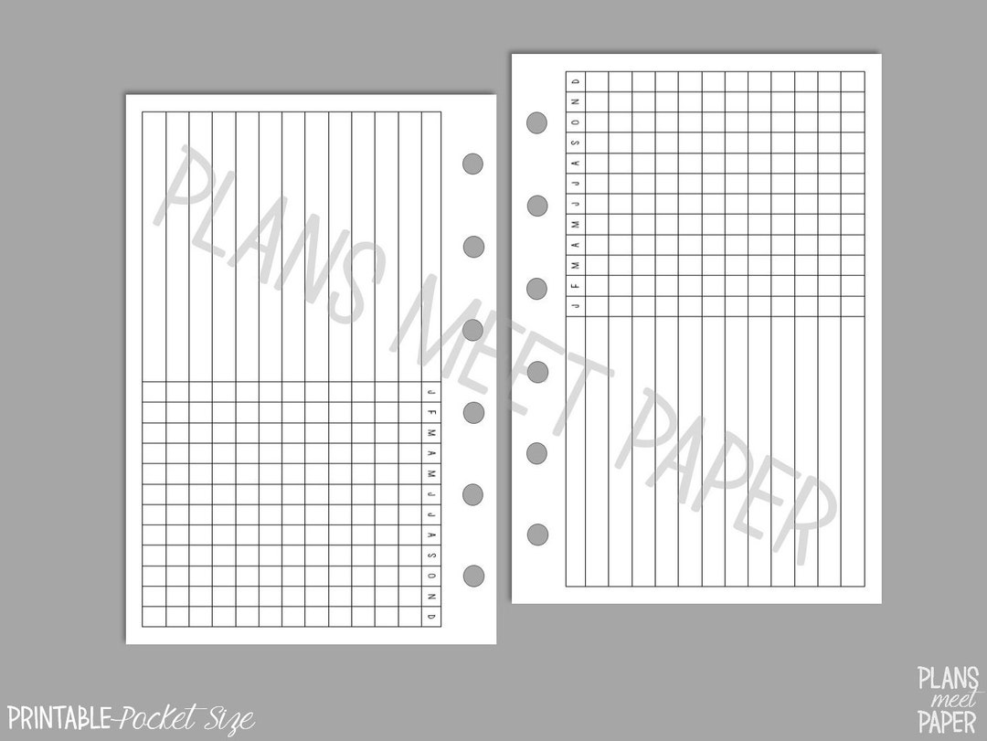 PRINTABLE Pocket Size 12 Month Tracker- Great for Tracking Zone ...