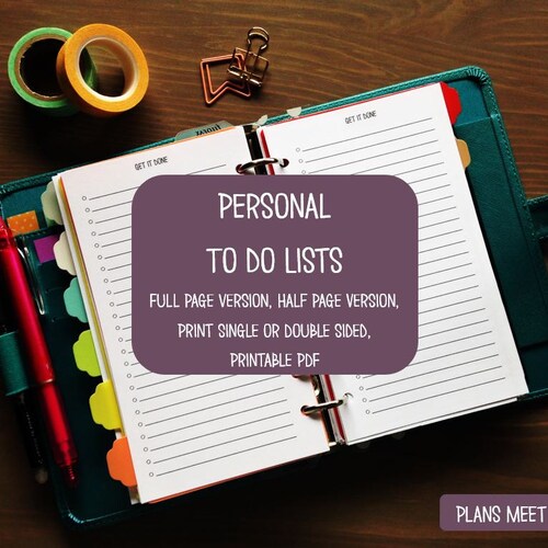 PRINTABLE Personal to Do List Pack | Etsy