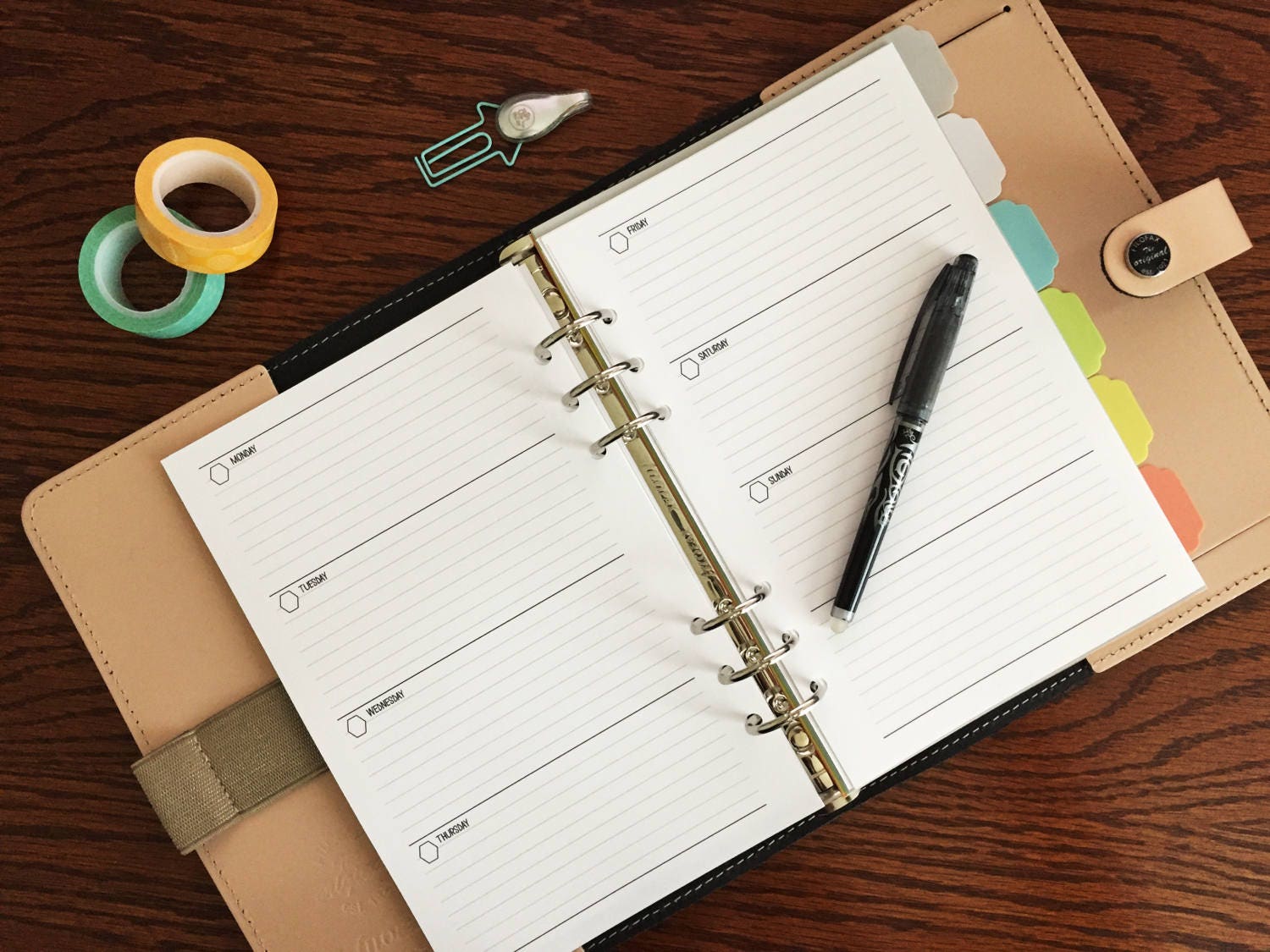 PRINTABLE Half Letter Horizontal Weekly Insert Week on 2 Pages Lined ...