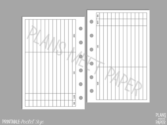 PRINTABLE Pocket Size Cards to Send Tracker | Etsy