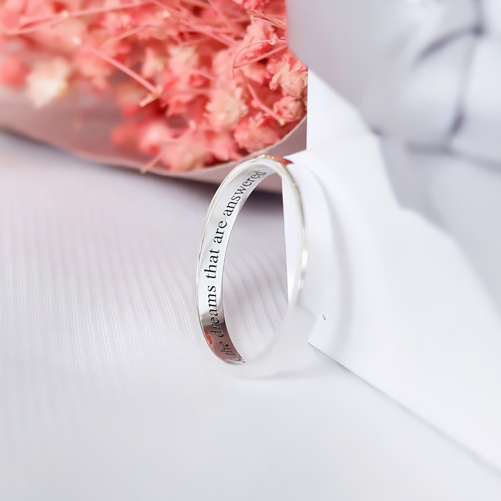 Personalized 3mm Sterling Silver Ring Inside Engraved Ring - Etsy