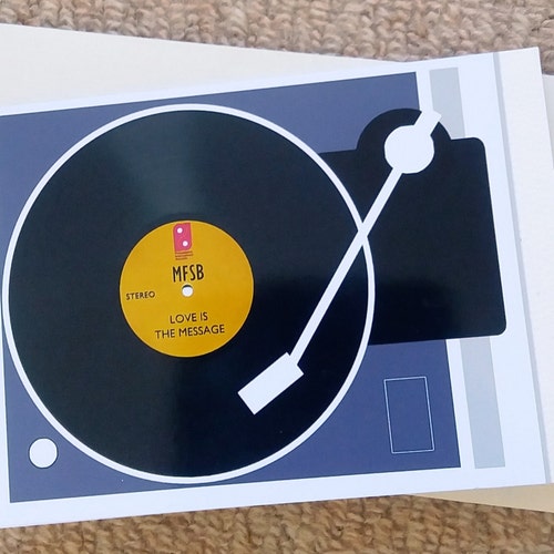 Vinyl Record Birthday Card Music Lover Card DJ Card | Etsy