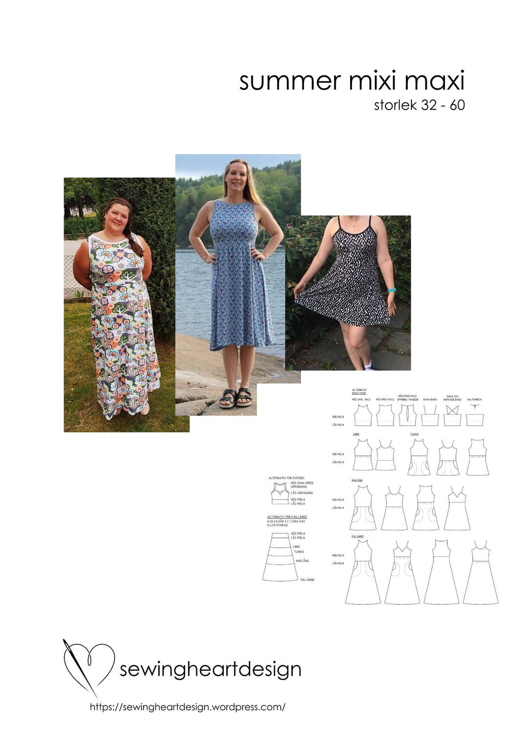 PDF Pattern. Summer Mixi Maxi Tanktop/tunic/dress/maxidress. Size 32-60 ...