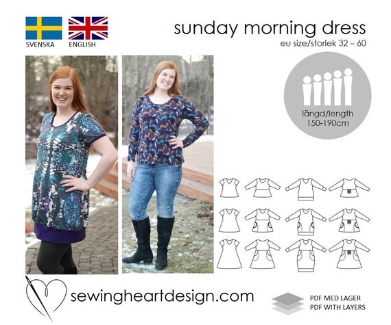 PDF Pattern. Sunday Morning Tunic/dress. Size 32-60 - Etsy