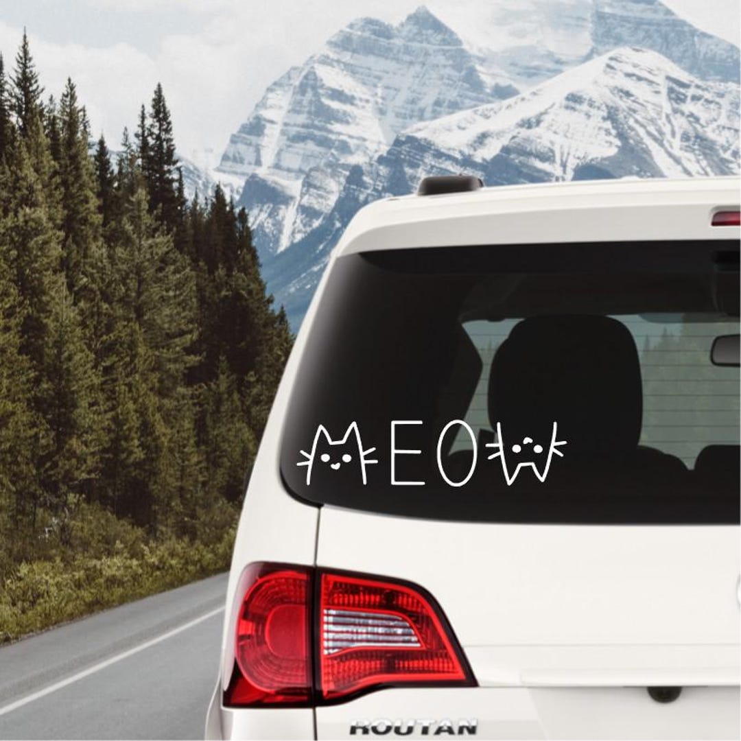Meow Vinyl Decal | Cat Vinyl Decal | Pet Vinyl Decal | Animal Vinyl ...
