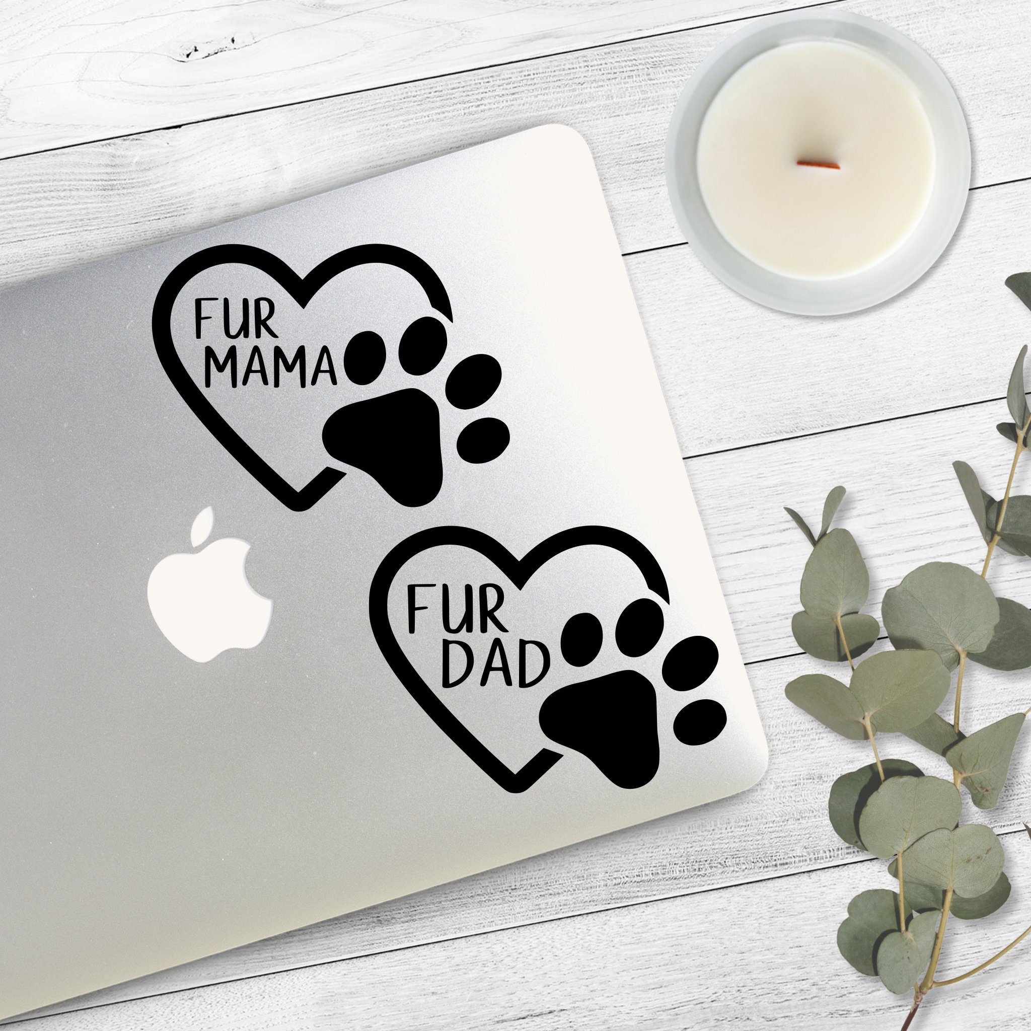 Fur Mama Vinyl Decal Fur Dad Vinyl Decal Car Decal Permanent Sticker ...