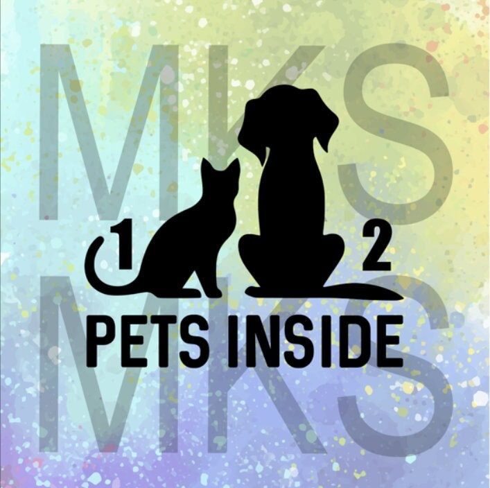 Pets Inside Vinyl Decal | Emergency Decal | Permanent Sticker | Window ...
