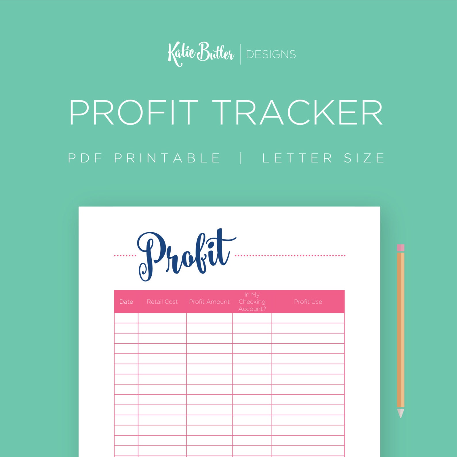 Small Business Profit Tracker – Editable Profit Planner, Direct Sales ...