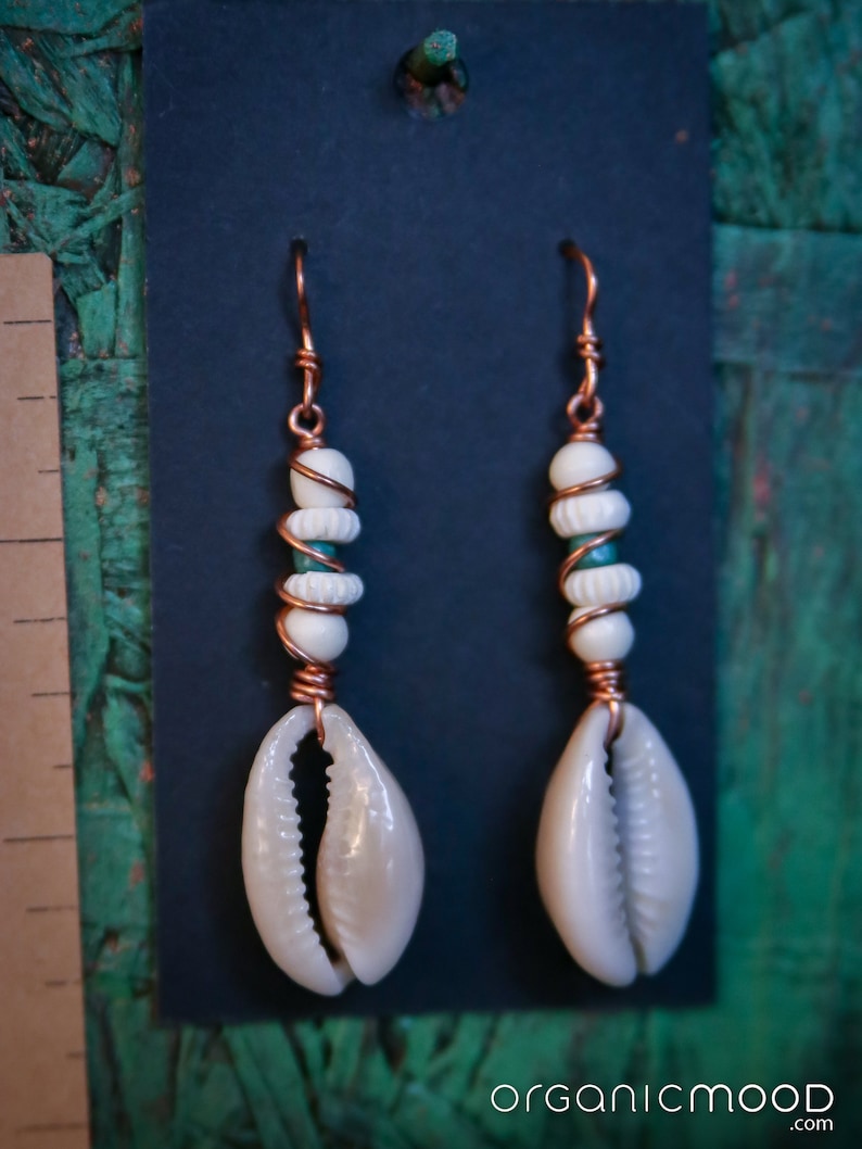 Beaded Cowrie Shell Earring - Etsy
