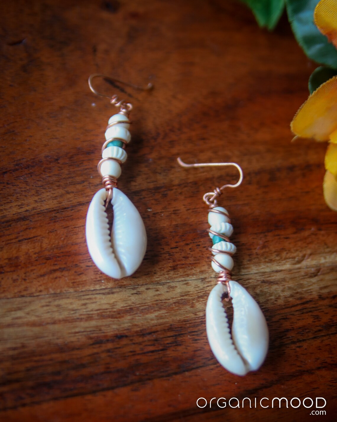 Beaded Cowrie Shell Earring - Etsy