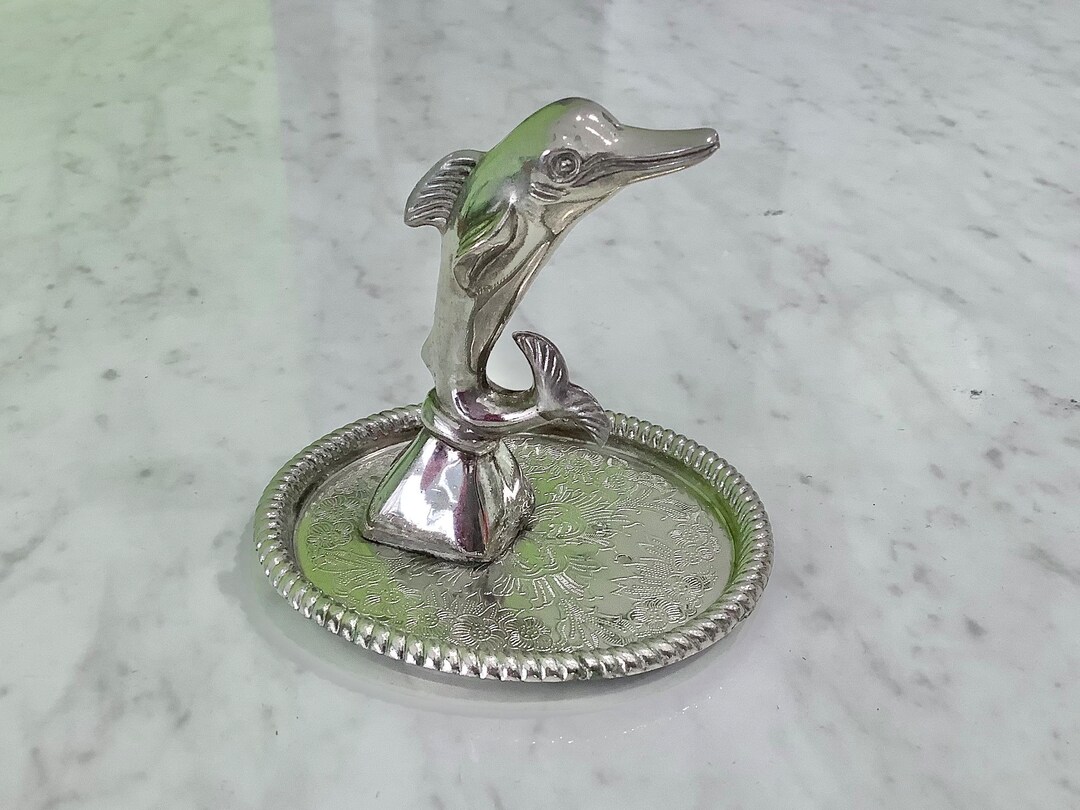 Vintage Retro DOLPHIN RING HOLDER Silver Plate- Rare - Etsy
