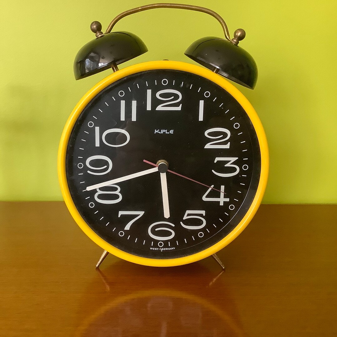 Retro Mid Century Very Large Yellow CLOCK - KIPLE - West Germany ...