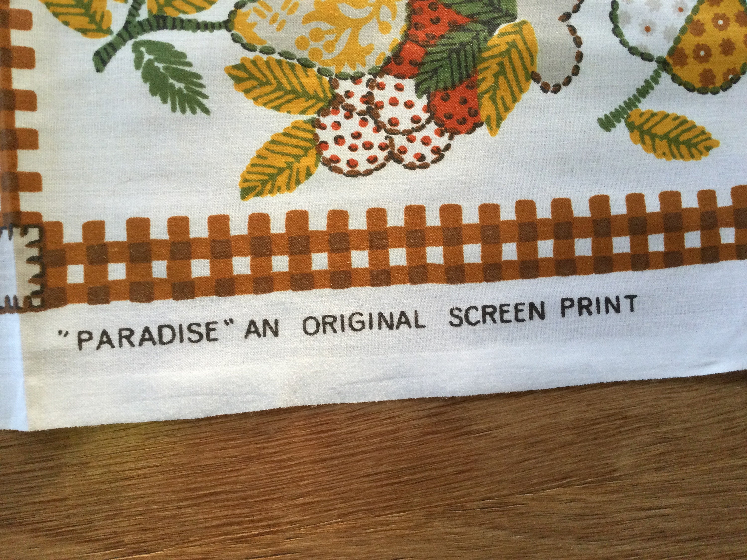 Vintage Original Retro 1960s SCREEN PRINT FABRIC paradise - Etsy Australia