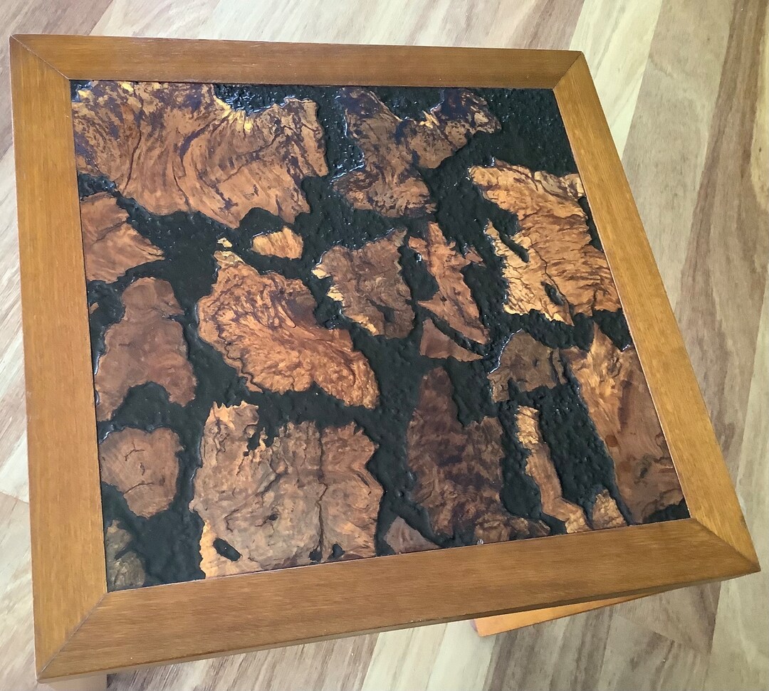 Rare Mid Century Australian BURL Wood COFFEE TABLE Lamp / - Etsy