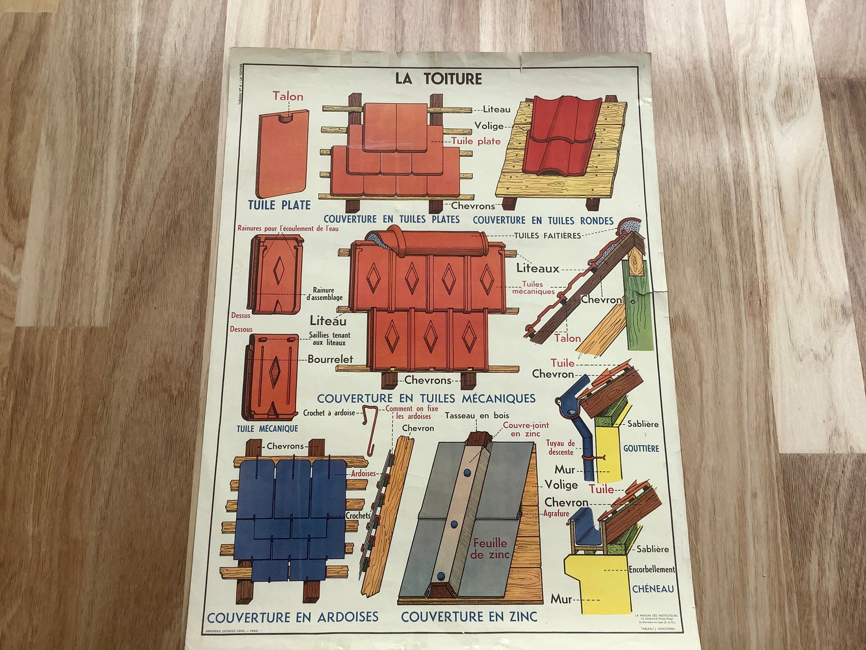 Vintage SCHOOL WALL CHART Poster House Construction-double - Etsy UK