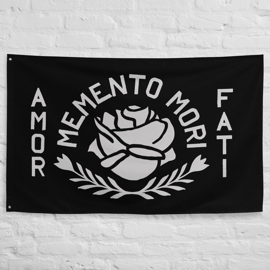 Memento Mori Amor Fati Stoic Quote Flag - Etsy