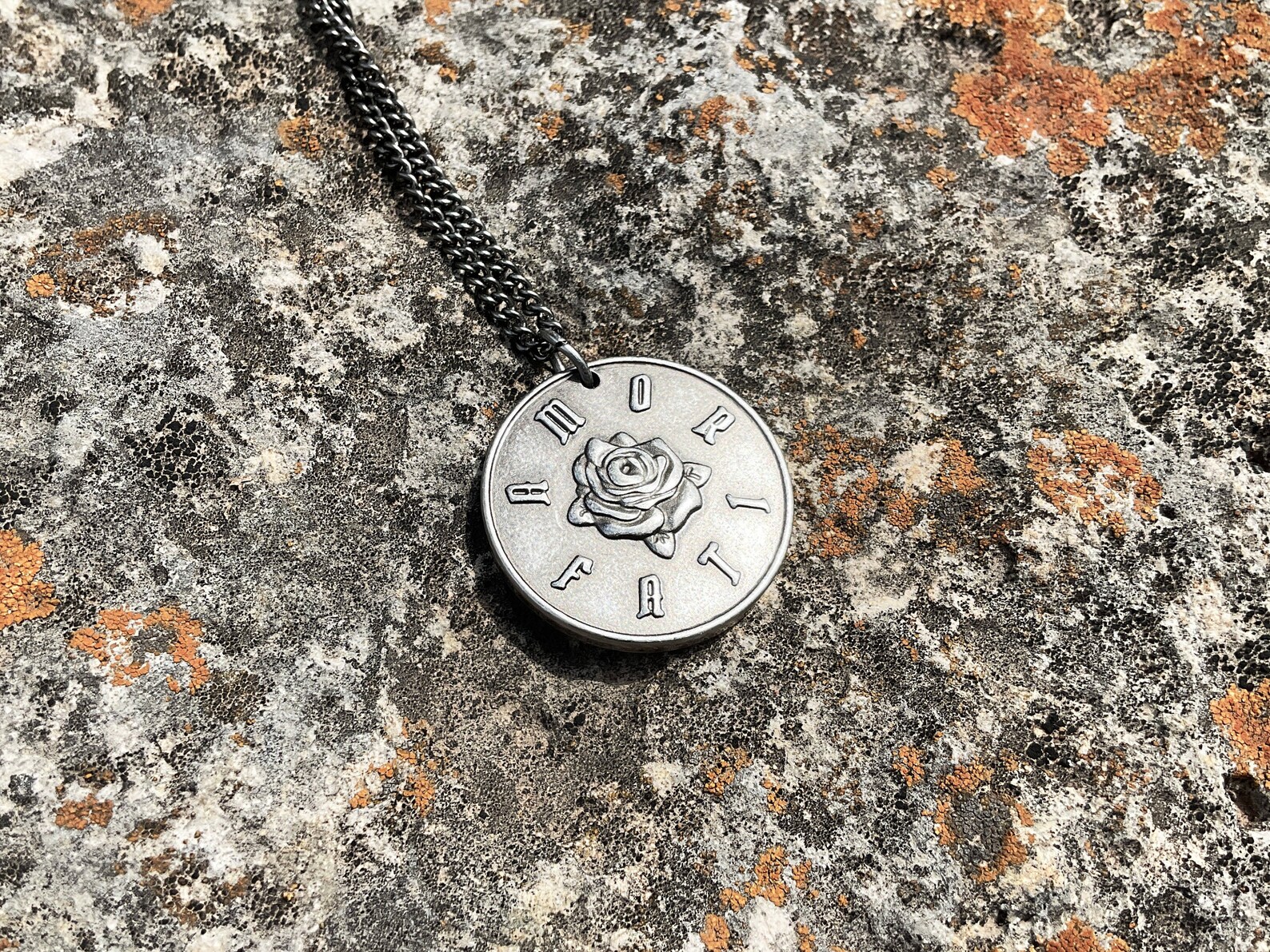 Amor Fati Embossed Pendant Necklace | Etsy