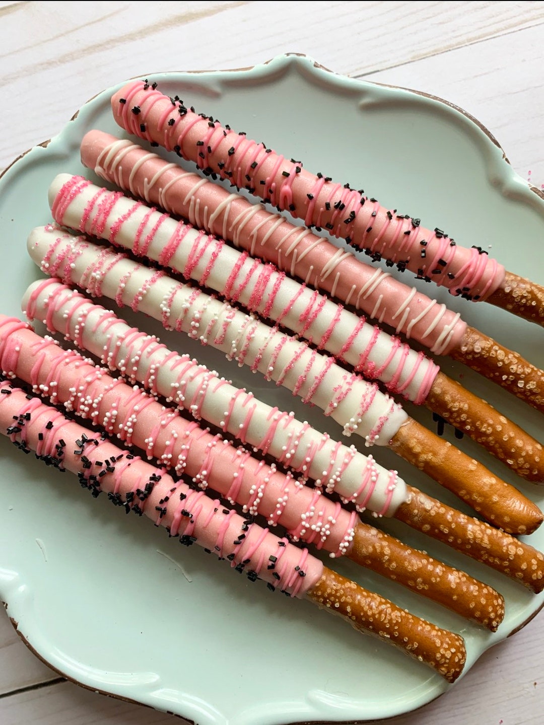 Pink & White Pretzel Rods | Baby Shower | Barbie Birthday - Etsy