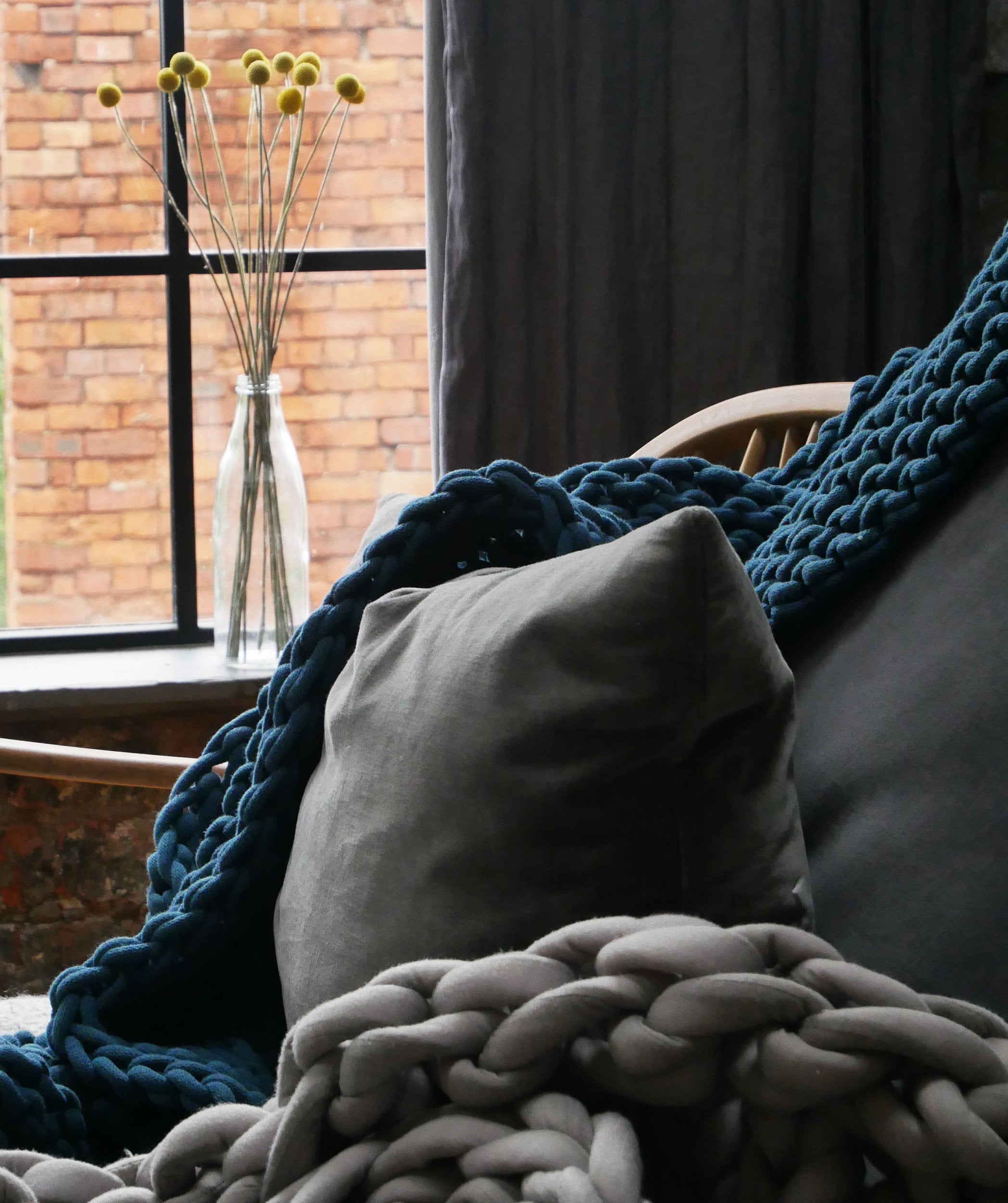 Super Chunky Knitted Blanket | Etsy