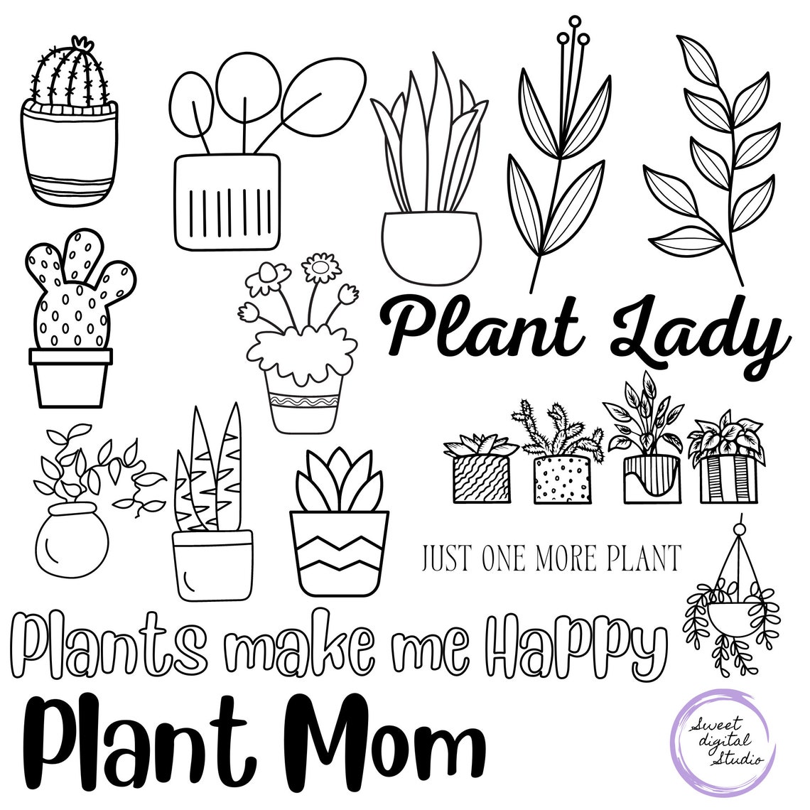 Plant Bundle Svg, Houseplant Bundle Svg, Plant Png, Plant Bundle Svg ...