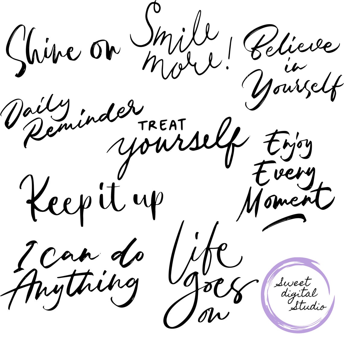 Positive Words Svg, Motivational Words Svg Png, Positive Motivation Svg ...