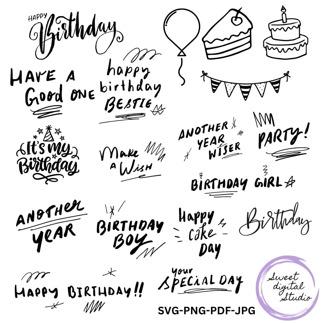 Happy Birthday Svg Png, Birthday Svg, Birthday Png, Birthday ...