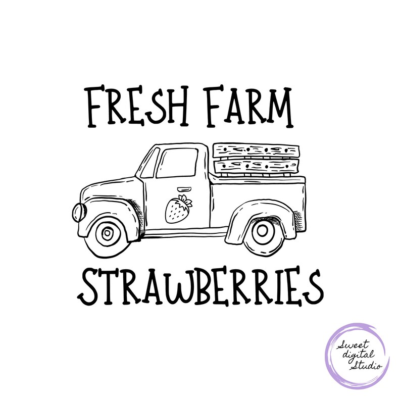 Fresh Farm Strawberries Svg, Strawberries Svg, Summer Svg, Summer Svg ...