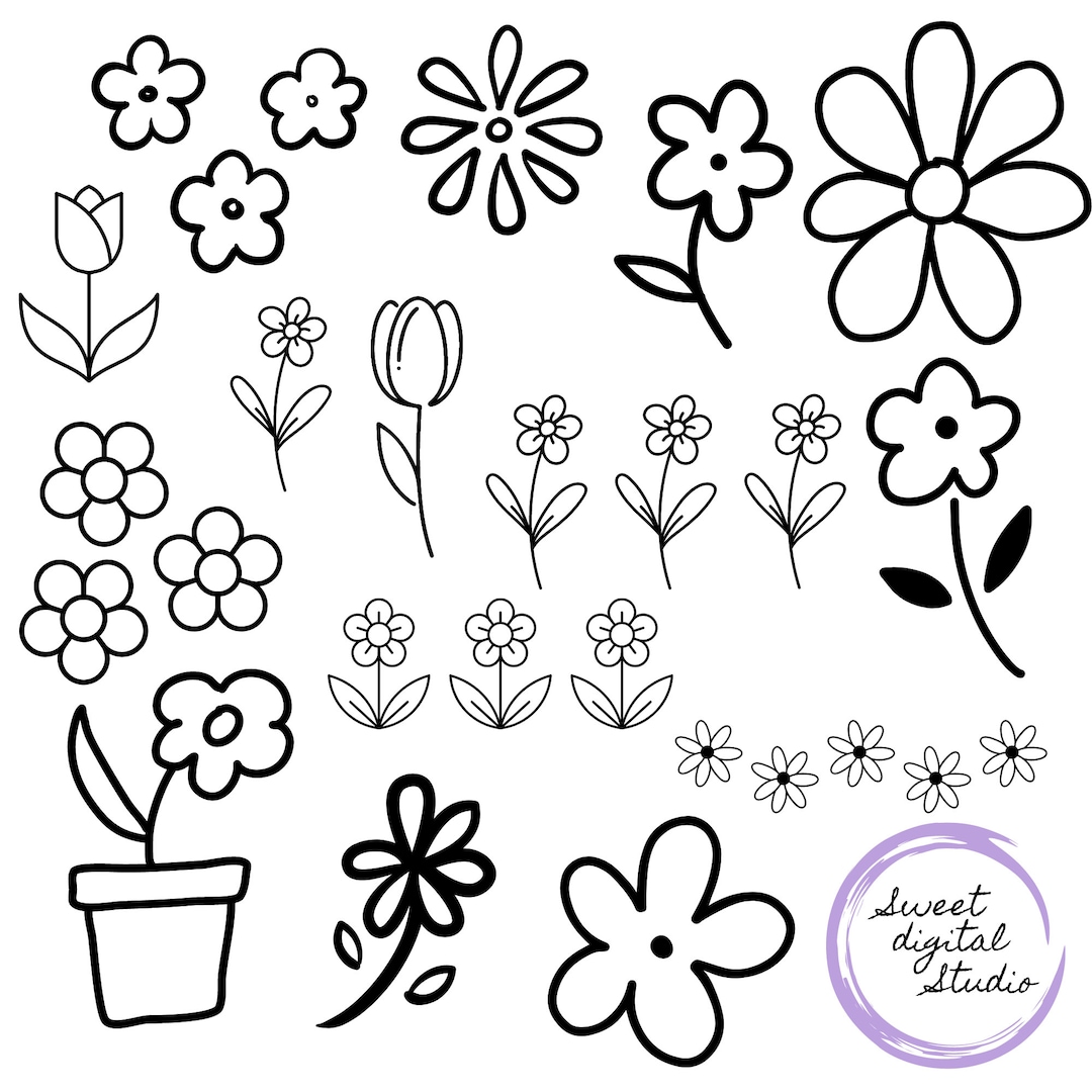 Flower Svg, Flowers Png, Flower Bundle Svg, Wild Flower Svg, Floral ...