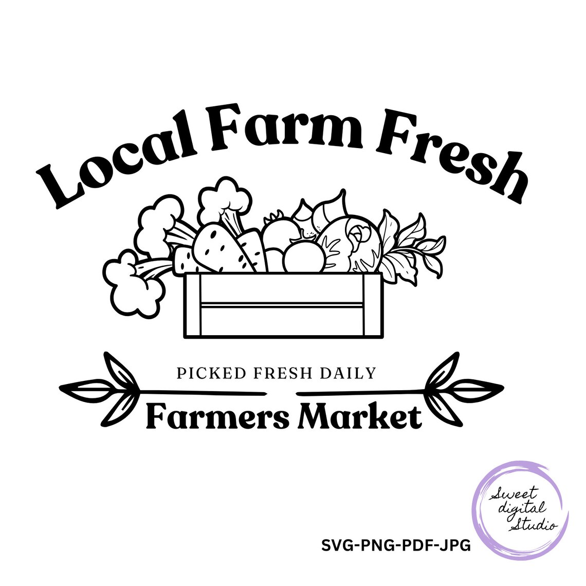Farm Fresh Svg, Local Farm Svg Png, Farmers Market Svg, Tote Bag Svg ...