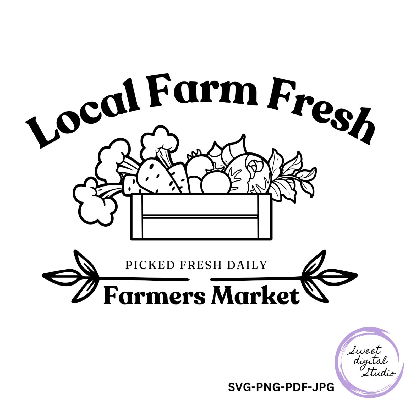 Farm Fresh Svg, Local Farm Svg Png, Farmers Market Svg, Tote Bag Svg ...