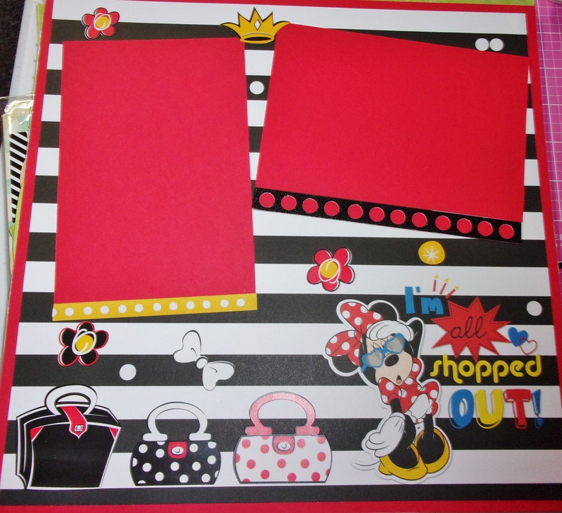 ALL SHOPPED OUT Minnie Mouse Disney 12x12 Premade Scrapbook | Etsy