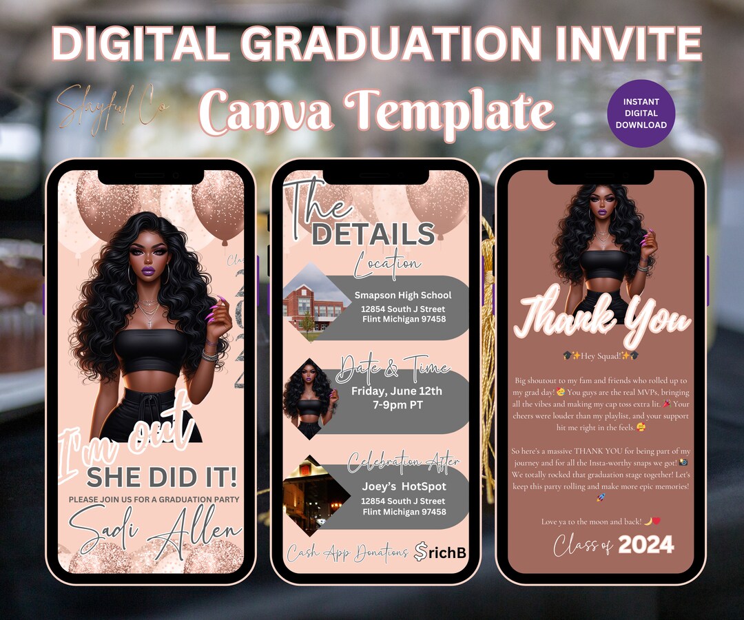 Graduation Party Invitation, Grad Announcement, High School, College ...