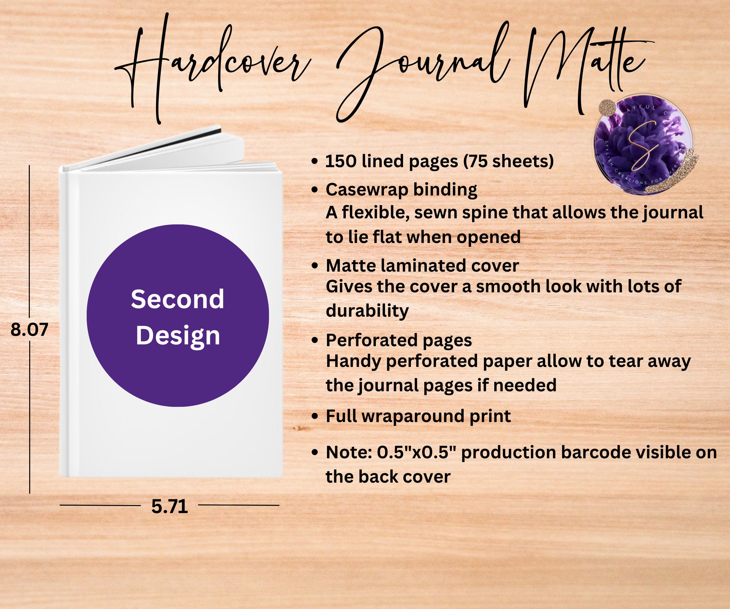 Journal Mockup Hardcover Matte Chart Size Chart Template for POD ...