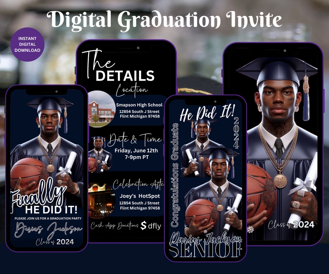 Graduation Party Invitation, Grad Announcement, High School, College ...