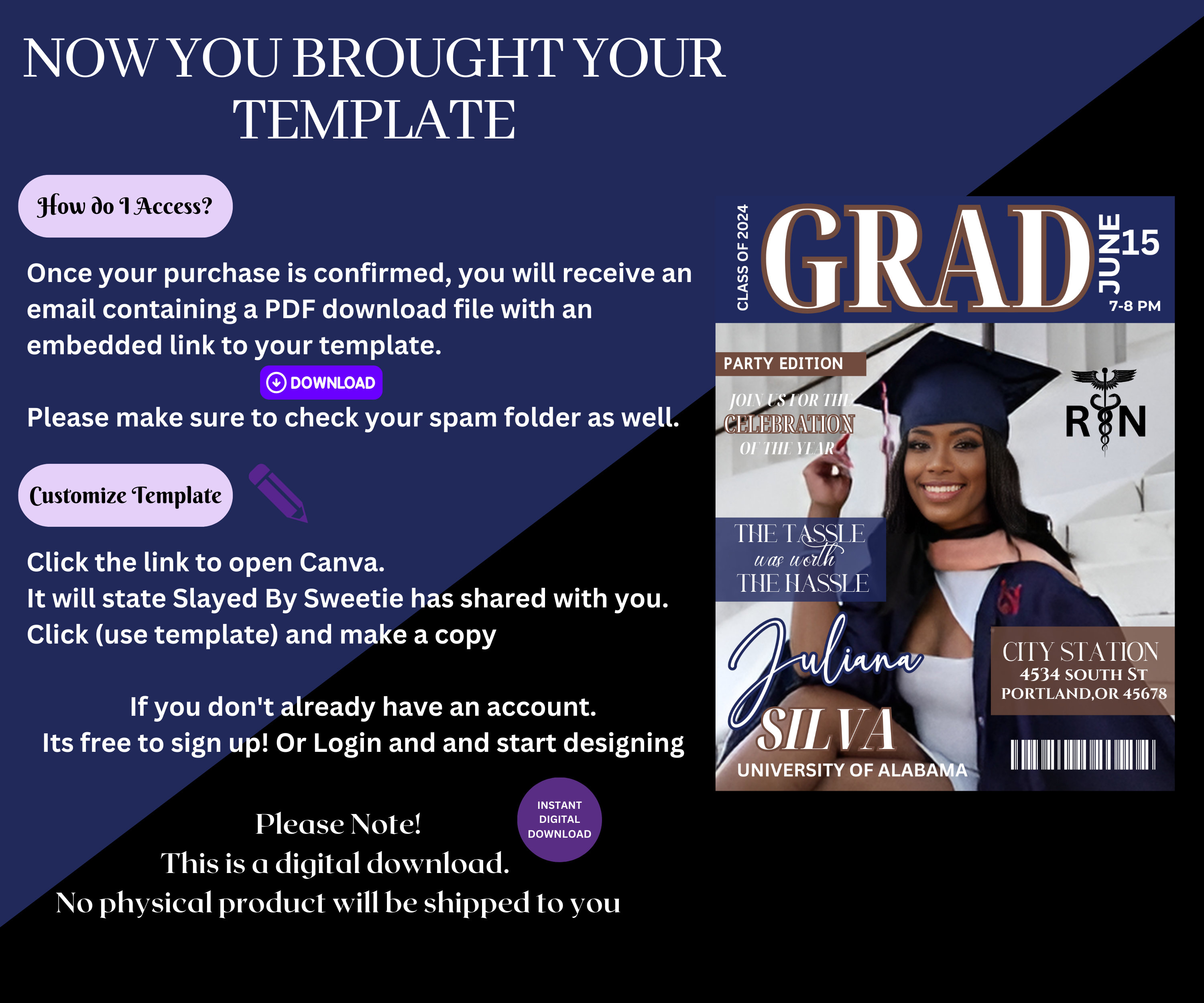 2025 Graduation Magazine Cover, Magazine Cover Prom, Homecoming ...